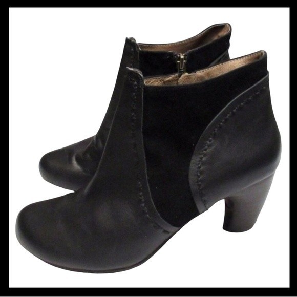Shoes | Esska Ankle Boots Black Leather And Suede | Poshmark